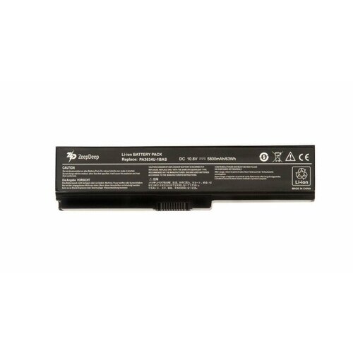 Battery / Аккумулятор повышенной емкости для ноутбука Toshiba Satellite L750 (PA3634U-1BAS) ZeepDeep Energy 63Wh, 5800mAh, 10.8V-11.1V