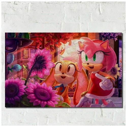 Картина интерьерная на рельефной доске, рисунок ОСП игра Sonic The Hedgehog - 11989
