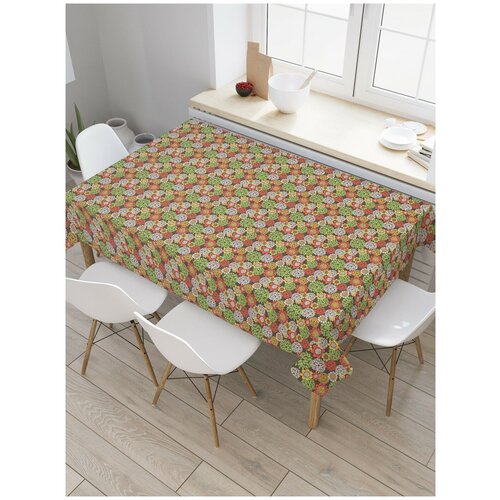 Скатерть прямоугольная JoyArty на кухонный стол "Цветочный урожай" из оксфорда, 180x145 см