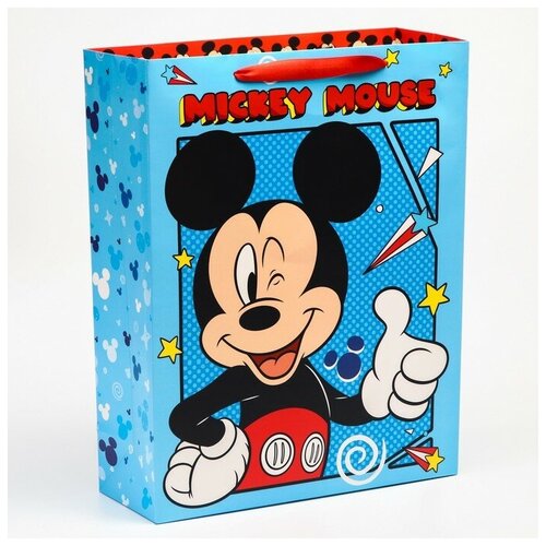 Пакет подарочный Mickey Mouse, Микки Маус, 31х40х11,5 см