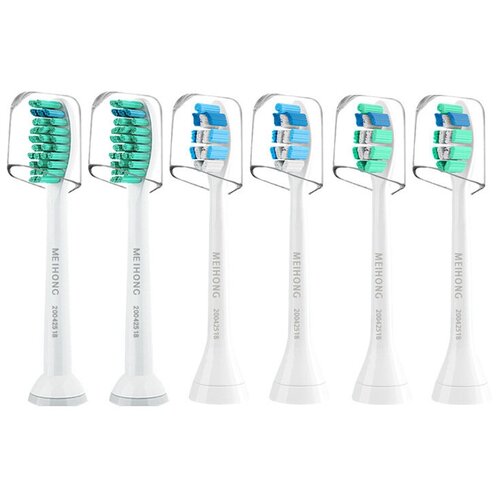 Совместимые сменные насадки для электрических зубных щеток Philips Sonicare - 6 штук