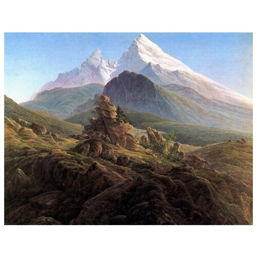Репродукция на холсте Горы (Mountains) №1 Фридрих Каспар Давид 39см. x 30см.