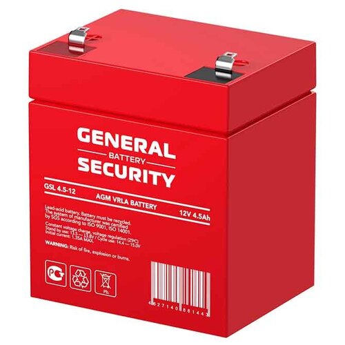 Аккумуляторная батарея General Security GS4.5-12 12В 4.5 А·ч