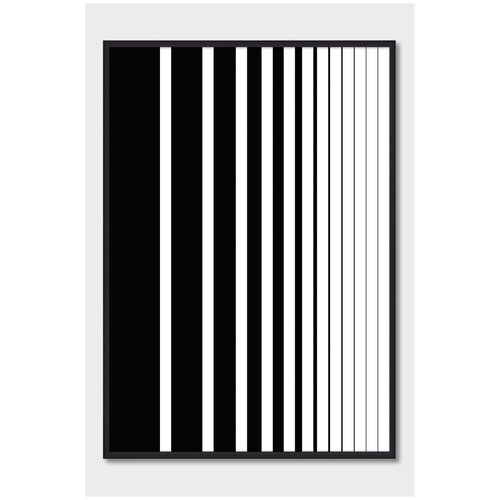 Постер на стену для интерьера Postermarkt Черные полосы вертикальные №1, постер в черной рамке 40х50 см, постеры картины для интерьера в черной рамке