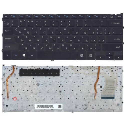 Клавиатура для ноутбука Samsumg NP940X3F черная с подсветкой