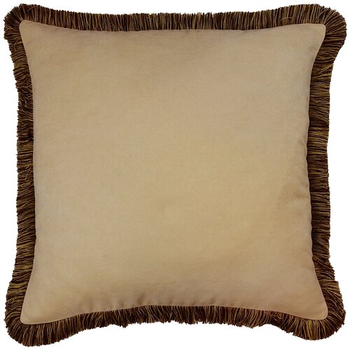 Наволочка - чехол для декоративной подушки на молнии T&I Адели 45 х 45 см, бежевый, коричневый