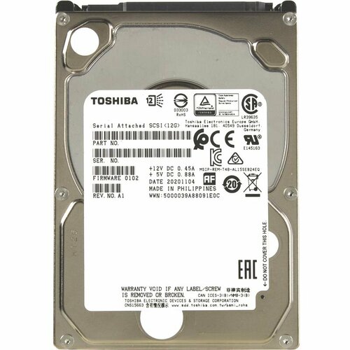 Infortrend Жесткий диск Infortrend Toshiba Enterprise 2.5" SAS 12Gb/s HDD, 1.2TB, 10000rpm, 1 in Packing.