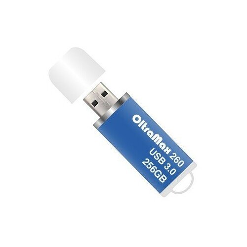 Флешка OltraMax 260, 256 Гб, USB3.0, чт до 70 Мб/с, зап до 20 Мб/с, синяя