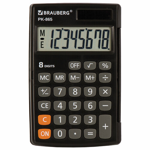 Калькулятор BRAUBERG PK-865-BK, черный, 5 шт.