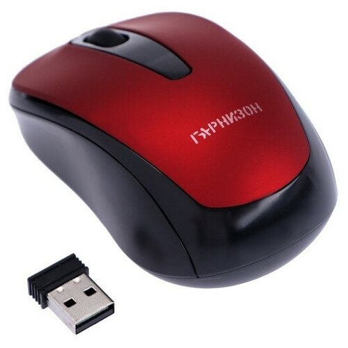 Мышь "Гарнизон" GMW-450-4, беспроводная, оптическая, 1000 DPI, USB, красная
