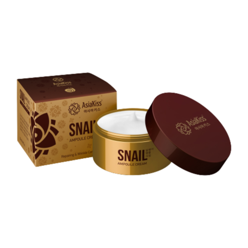 AsiaKiss Крем ампульный для лица с экстрактом слизи улитки - Snail ampoule cream, 50мл