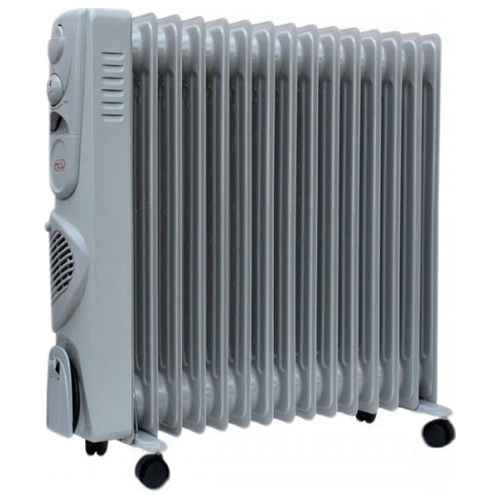 Масляный радиатор Комфорт (Comfort) "Умница" ОМВ-15с-3,4кВт с вентилятором, цвет серый