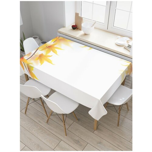 Скатерть прямоугольная JoyArty на кухонный стол "Осенняя ветка" из оксфорда, 120x145 см