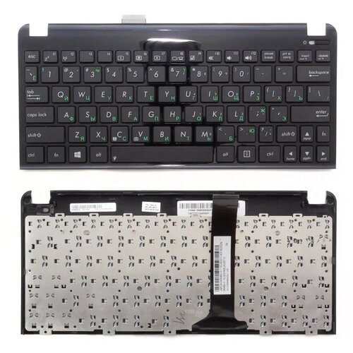 Клавиатура для ноутбука Asus Eee PC 1015E, Русская, черная с черным топкейсом
