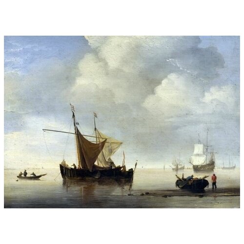 Постер на холсте Два голландских судна (Calm - Two Dutch Vessels) 55см. x 40см.