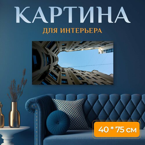 Картина на холсте "Корт, санкт петербург, хорошо" на подрамнике 75х40 см. для интерьера
