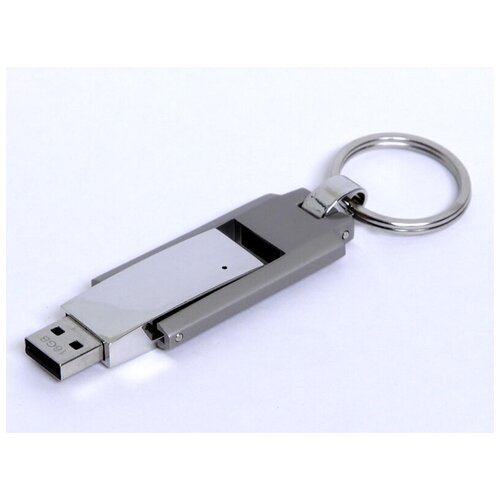 Металлическая массивная флешка брелок для нанесения логотипа (32 Гб / GB USB 2.0 Серебро/Silver 233 Flash drive Модель 287 S)