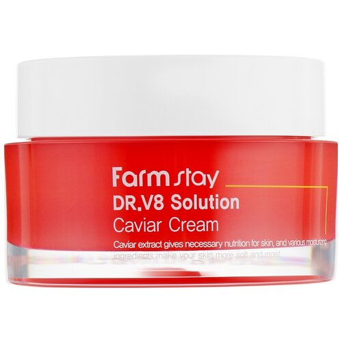 Farmstay DR.V8 Solution Caviar cream Крем для лица с экстрактом икры, 50 мл