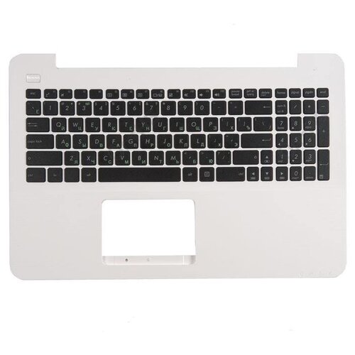 Клавиатура (топ-панель) для ноутбука Asus X555SJ черная с белым топкейсом