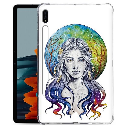 Чехол задняя-панель-накладка-бампер MyPads девушка с красивыми волосами для Samsung Galaxy Tab S7 11 SM-T870/T875 (2020)/Samsung Galaxy Tab S8 (SM-X700N) 2022 противоударный