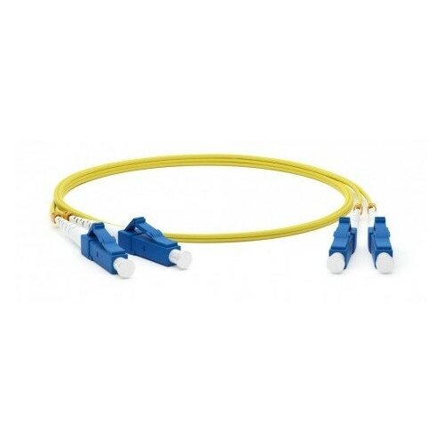 Hyperline Патч-корд FC-D2-9-LC UR-LC UR-H-0.5M-LSZH-YL Патч-корд волоконно-оптический шнур SM 9 125 OS2 , LC UPC-LC UPC, 2.0 мм, duplex, LSZH, 0.5 м