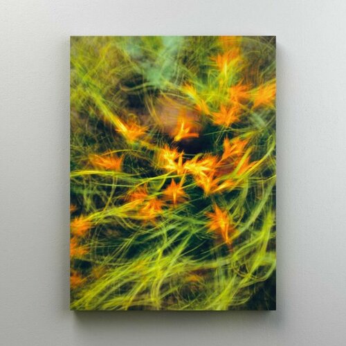 Интерьерная картина на холсте "Абстракция - желтые полевые цветы" размер 45x60 см