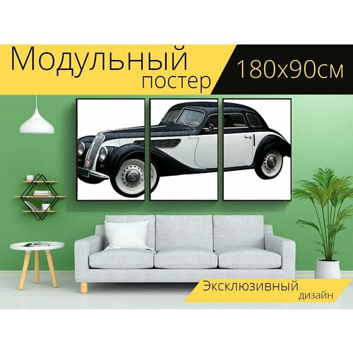 Модульный постер "Автомобиль, старинный автомобиль, emw" 180 x 90 см. для интерьера