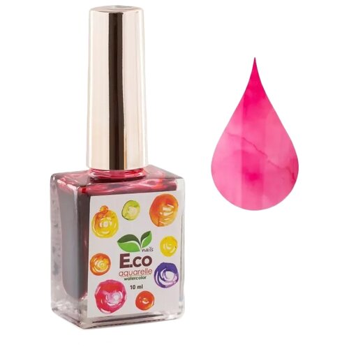 E.co nails краска для акварельного дизайна Nails Water Color, 4 мл