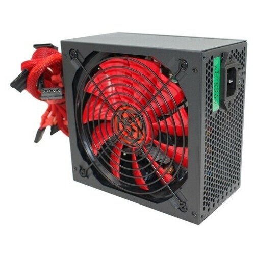 Ginzzu PC700 14CM(Red) 80+ black, APFC,24+4p,2 PCI-E(6+2), 7*SATA, 4*IDE, оплетка, кабель питания, цветная коробка