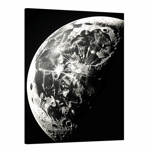 Интерьерная картина 50х70 "Лунная поверхность"
