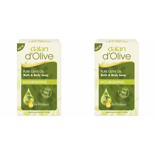 Dalan Мыло твердое оливковое d'Olive на основе 100% оливкового масла, 200 г, 2 уп