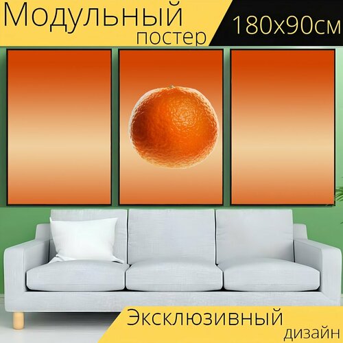 Модульный постер "Апельсин, фрукты, свежий" 180 x 90 см. для интерьера
