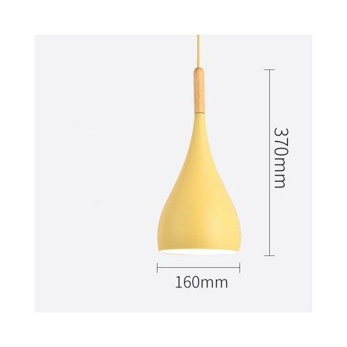 Подвесной светильник желтый колокольчик, металл, диаметр 16 см, высота 37 см, E27