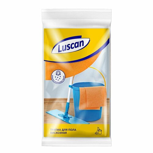 Тряпка Luscan для пола 50х60 см, оранжевый, 1 уп.