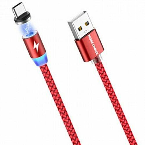 Кабель USB2.0 Am-Cm More Choice K61Sa 3А Magnetic Red магнитный коннектор, красный - 1 метр
