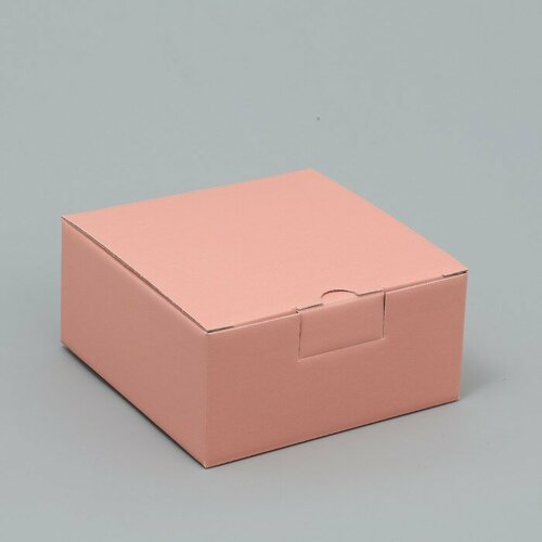 Дарите Счастье Коробка подарочная складная, упаковка, «Персиковая», 15 х 15 х 7 см