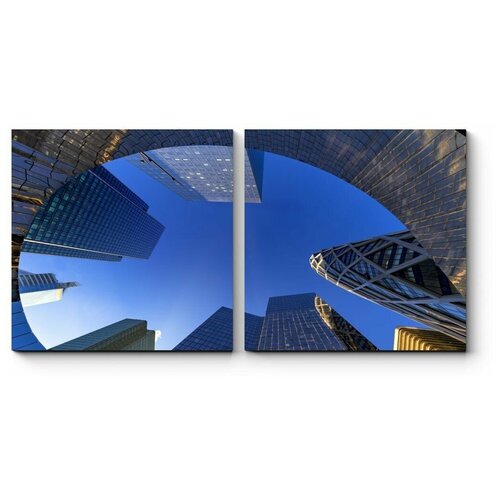 Модульная картина Зеркало парижских небоскребов110x55