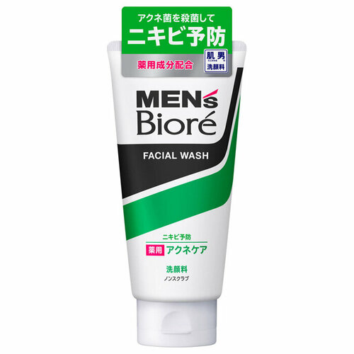 Kao Men-s Biore мужской очищающий крем-пенка для лица, для типа кожи склонной к жирности, 130 гр.