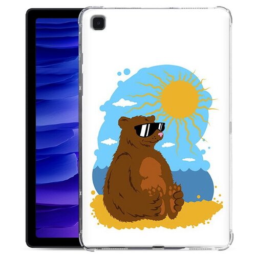 Чехол задняя-панель-накладка-бампер MyPads медведь на чиле для Samsung Galaxy Tab A7 10.4 SM-T500 (2020)/Samsung Galaxy Tab A7 10.4 SM-T500/T505 (2020) противоударный