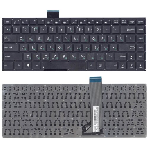 Клавиатура для ноутбука Asus VivoBook S451LA черная без рамки, плоский Enter