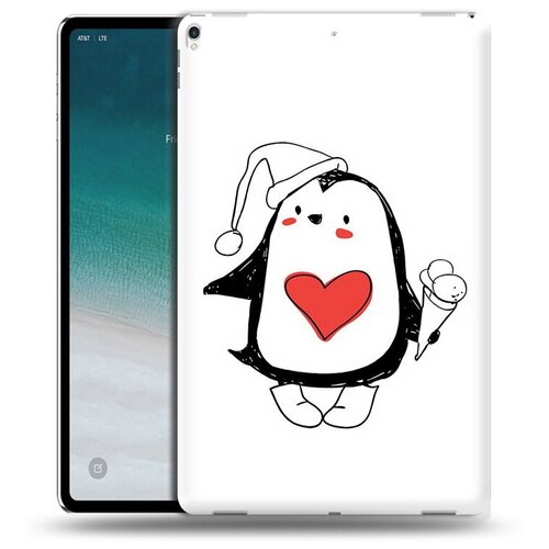 Чехол задняя-панель-накладка-бампер MyPads Пингвин с мороженым для iPad Pro 12.9 (2018) A1895/A1983/A2014 противоударный