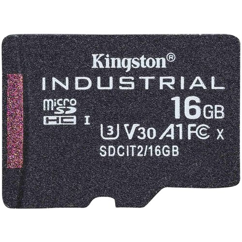 Карта памяти Kingston microSDHC 16 ГБ Class 10, V30, A1, UHS-I U3, R/W 100/80 МБ/с, черный