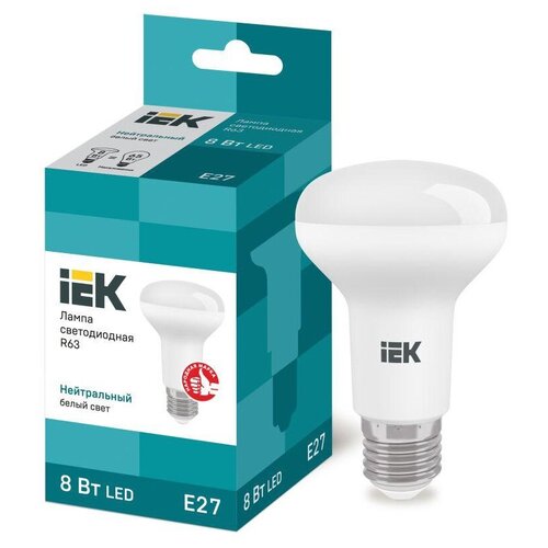 Лампа светодиодная ECO R63 8Вт 4000К бел. E27 720лм 230-240В, IEK LLE-R63-8-230-40-E27 (10 шт.)