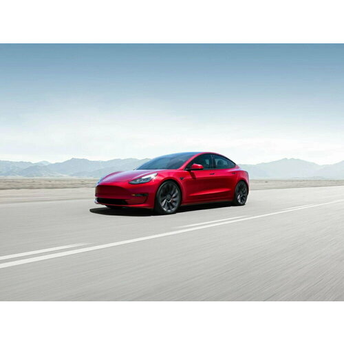 Плакат, постер на бумаге Tesla/Тесла/авто/автомобиль/машина. Размер 30 х 42 см