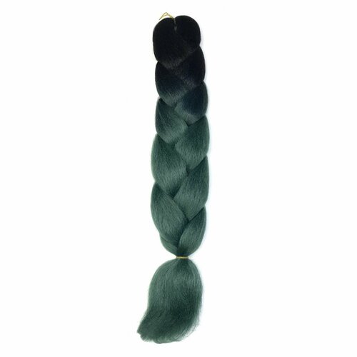 Канекалон-коса двухцветная, черно-зеленая B18, 60 см, 100 гр, 1 шт