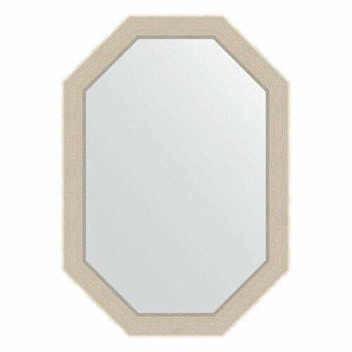 Зеркало настенное Polygon EVOFORM в багетной раме травленое серебро, 49х69 см, для гостиной, прихожей, кабинета, спальни и ванной комнаты, BY 7281