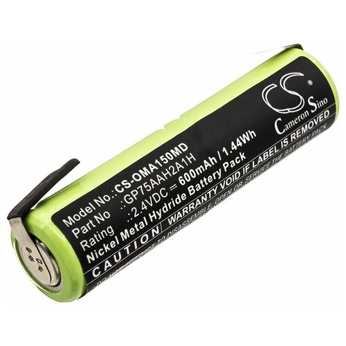 Аккумуляторная батарея CameronSino CS-OMA150MD для зубной щетки OMRON A1500 (GP75AAH2A1H) 600mah