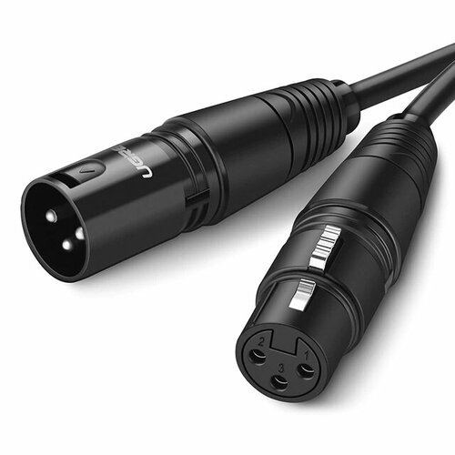 Кабель XLR (F) - XLR (M) Ugreen, черный 2 метра