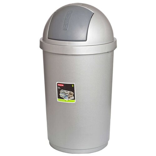 Контейнер CURVER Bullet bin 174987, 50 л серый/серебристый 74 см 39.1 см 50 л круглая 1.7 кг