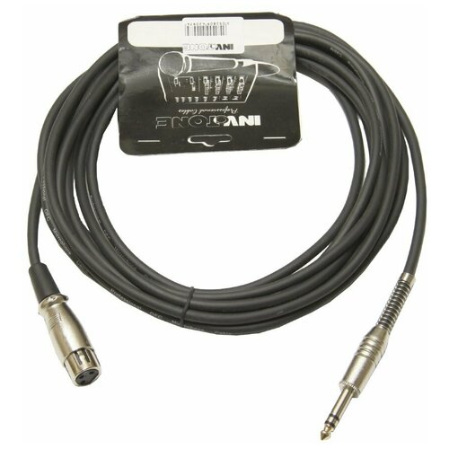 Invotone ACM1005FS/BK - Микрофонный кабель 6.3 джек стерео <-> XLR3F (мама), длина 5м (черный)